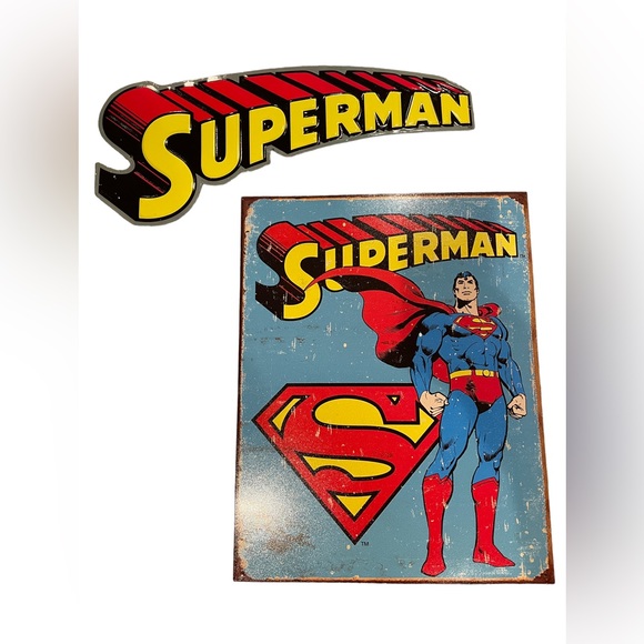DC Comics | Accents | 2 Superman Vintage Style Retro Signs Superman ...